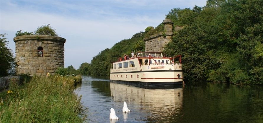Cruising down the River Severn in Gloucestershire, UK Cruising down the River Severn in Gloucestershire, UK